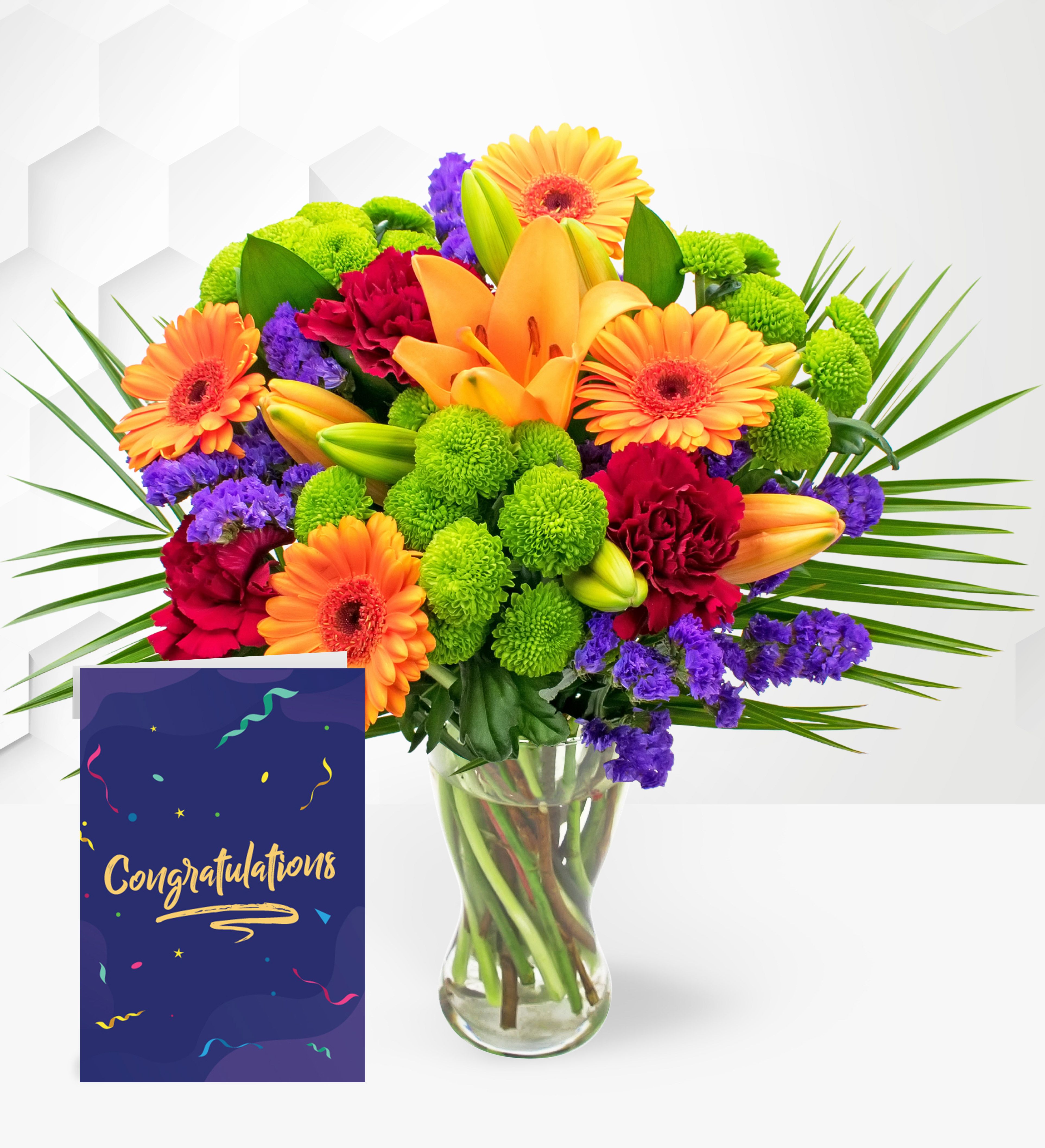 Joyful with Congratulations Card | Prestige Flowers