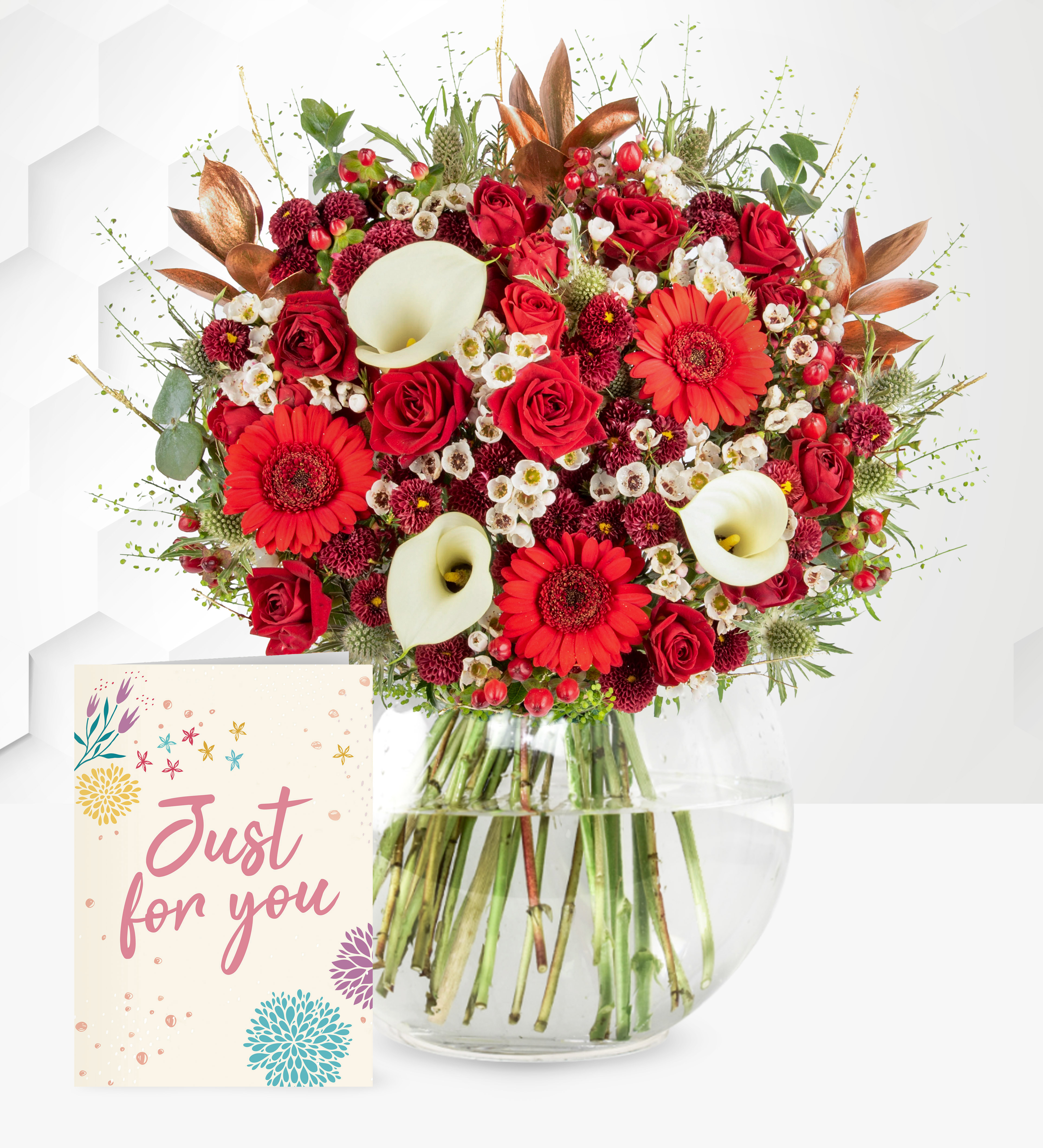 Rouge Delight with Card | Prestige Flowers