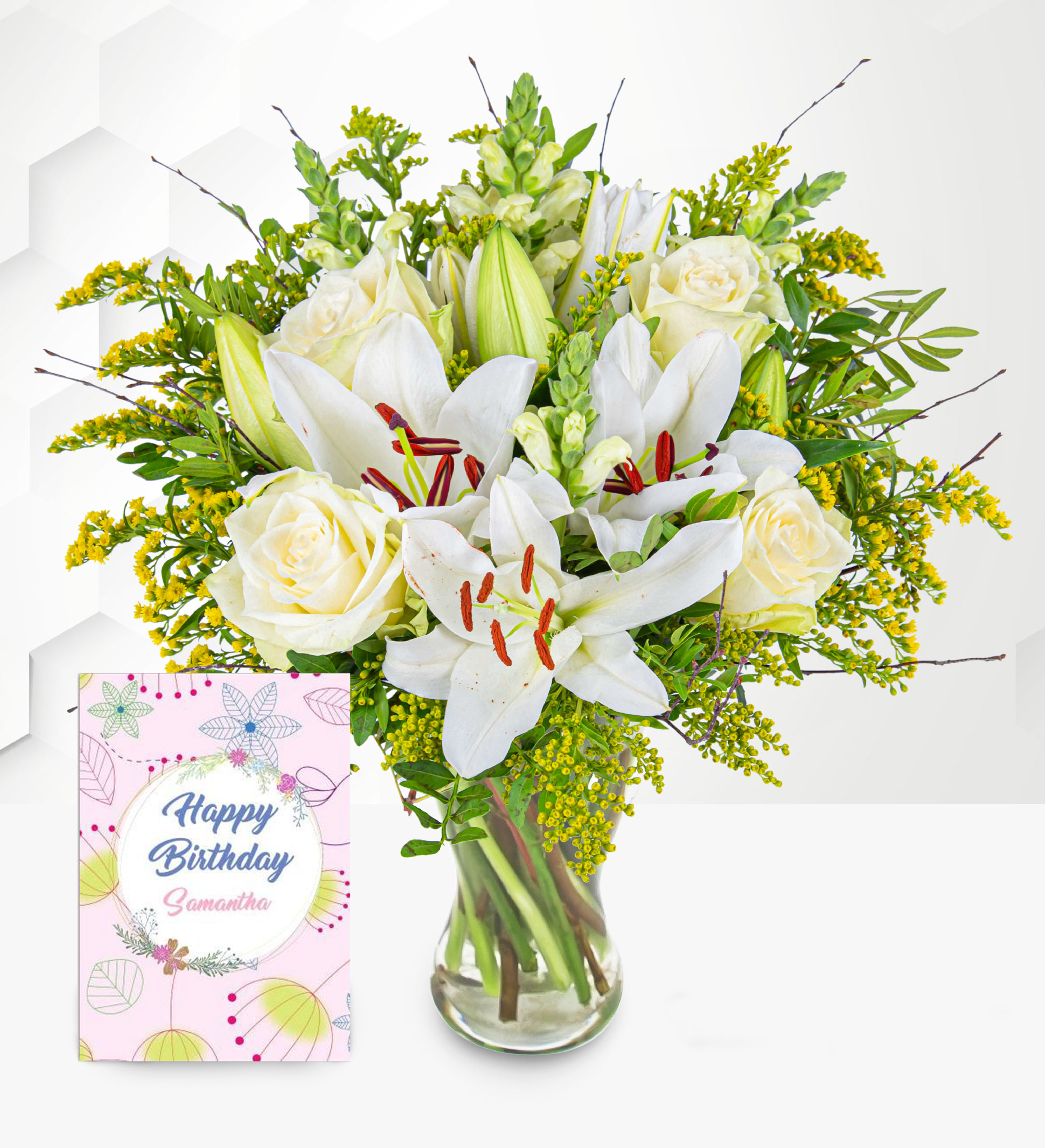 Pure Delight with Birthday Card | Prestige Flowers