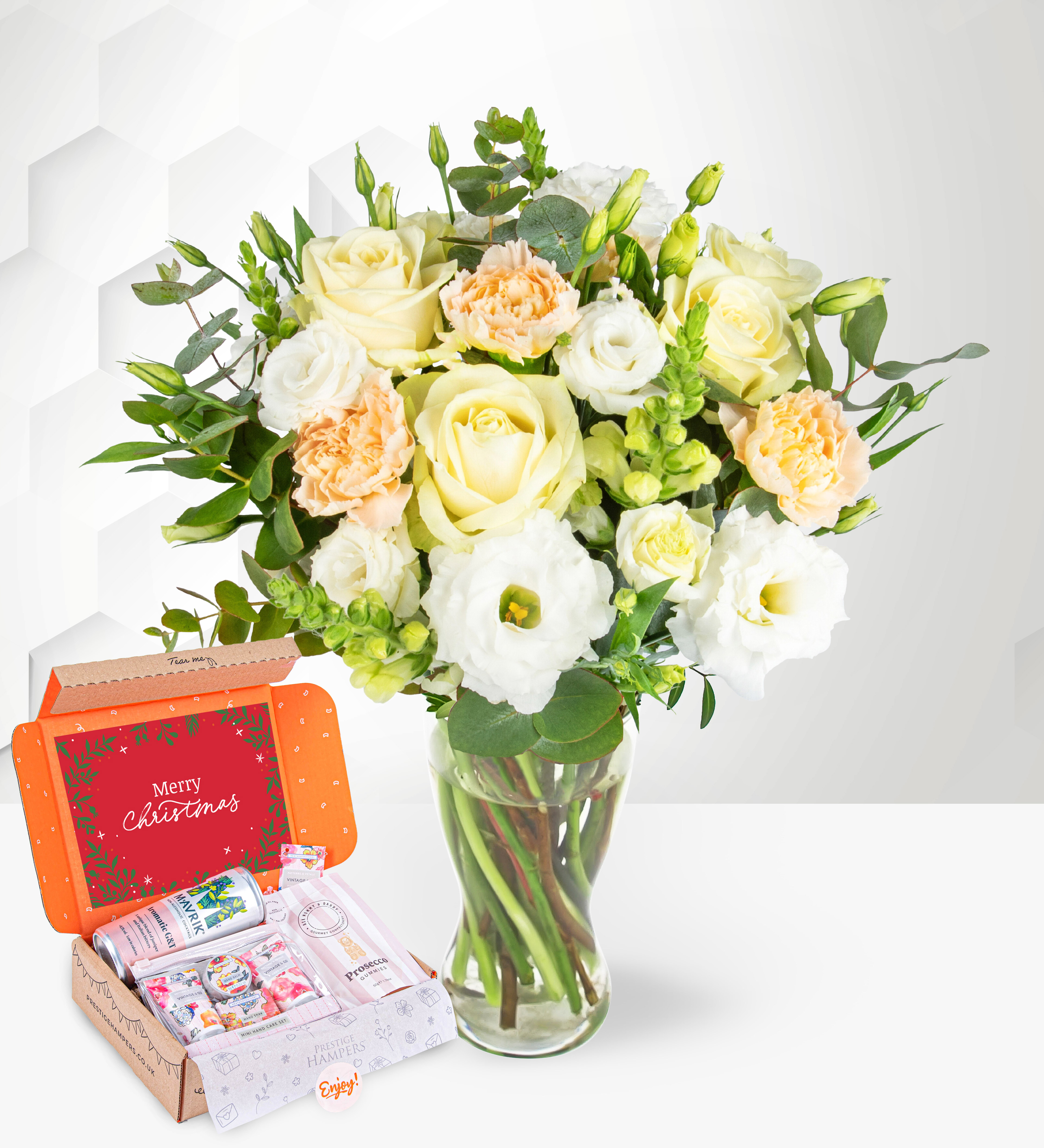 Ivory Celebration & Pamper Gift | Prestige Flowers