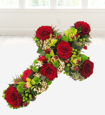 Red White Cross | Funeral Crosses | Prestige Flowers