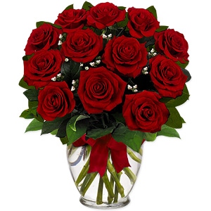 Dozen Red Roses In Vase | Tajikistan Delivey | Prestige Flowers