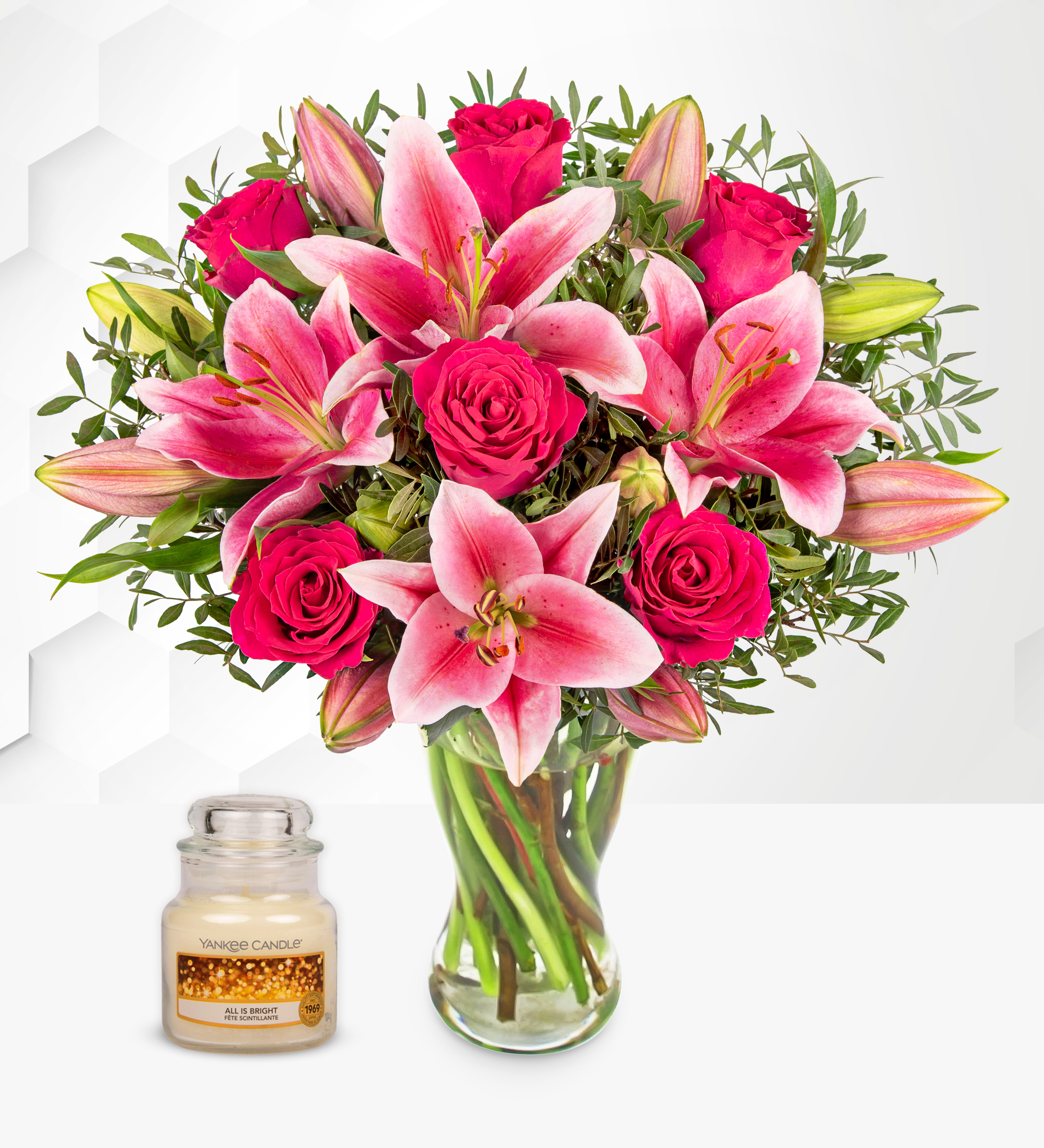 Christmas Rose and Lily with Candle | Prestige Flowers